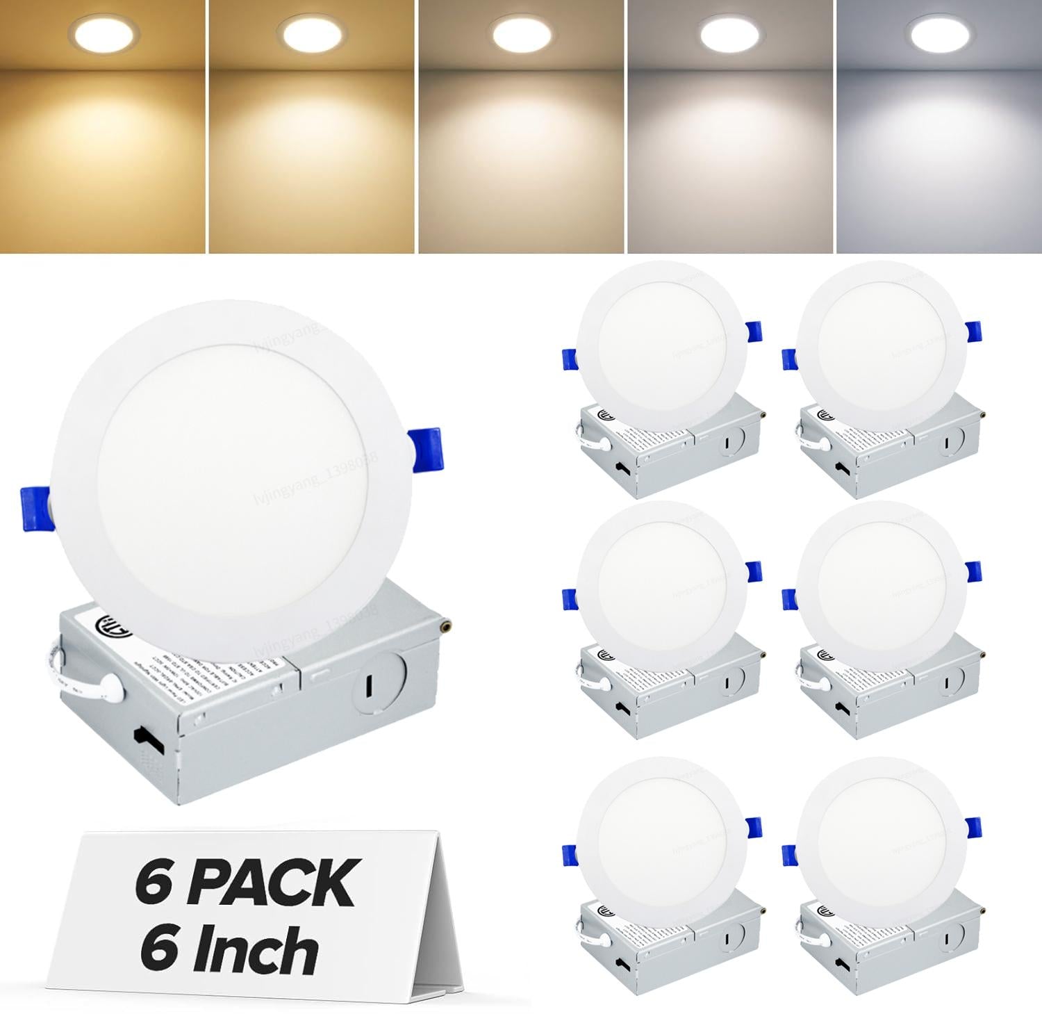 LED Ultra-Thin 6Inch 5CCT Multicolor Recessed Ceiling Lights – WYZM Light